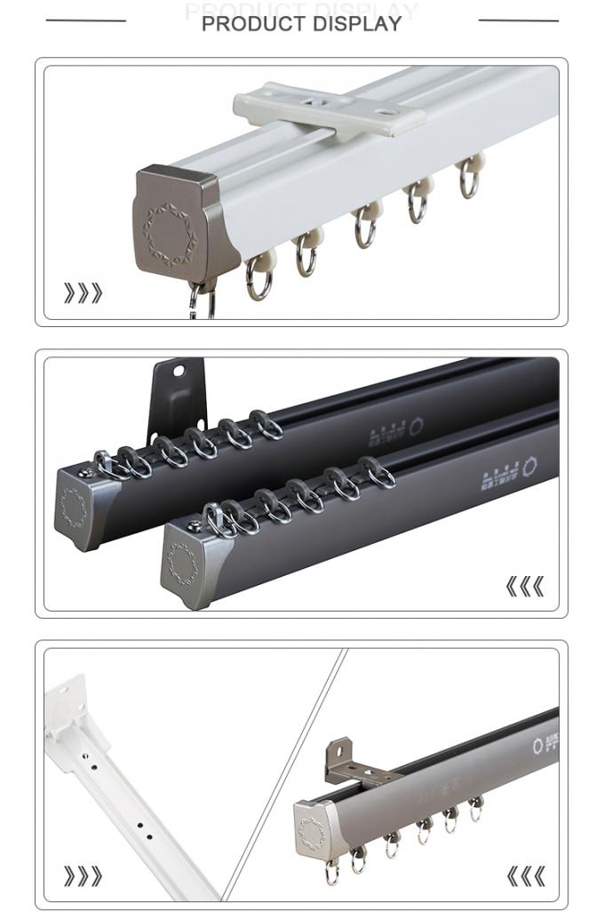 Double Glider Heavy Duty Metal Curtain Track With Electrophoresis OEM