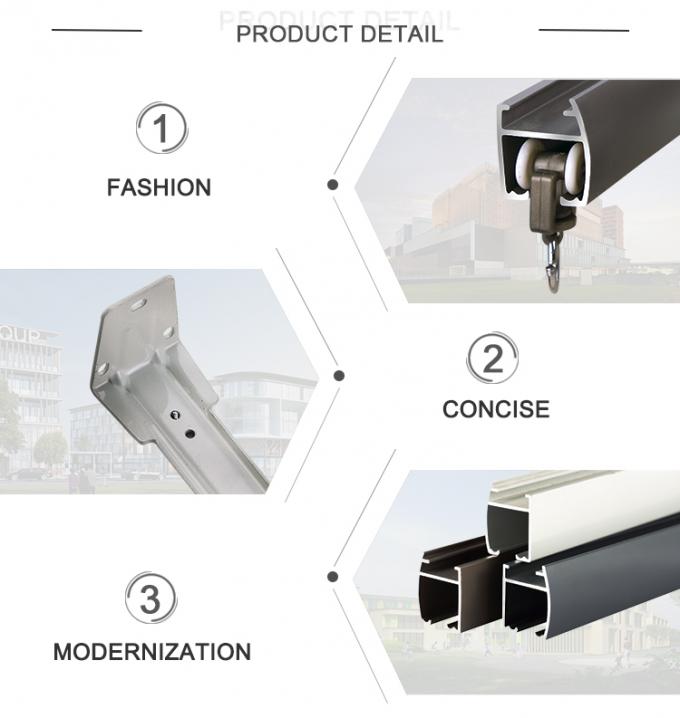 Double Glider Heavy Duty Metal Curtain Track With Electrophoresis OEM